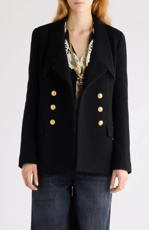 Chloé Wool Blend Bouclé Pea Coat