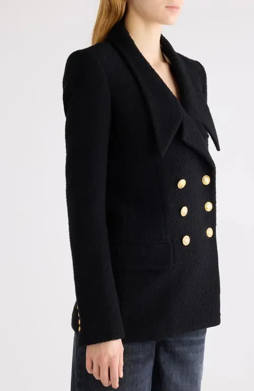 Chloé Wool Blend Bouclé Pea Coat