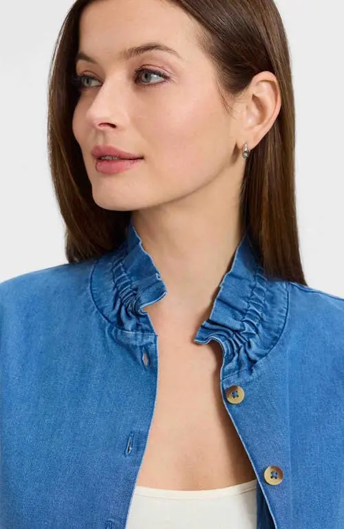 Foxcroft Carolina Denim Button-up Shirt - Medium Wash