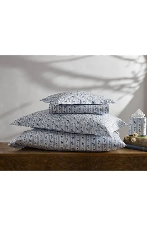 MATOUK Cabanon Stripe 500 Thread Count Cotton Percale Flat Sheet