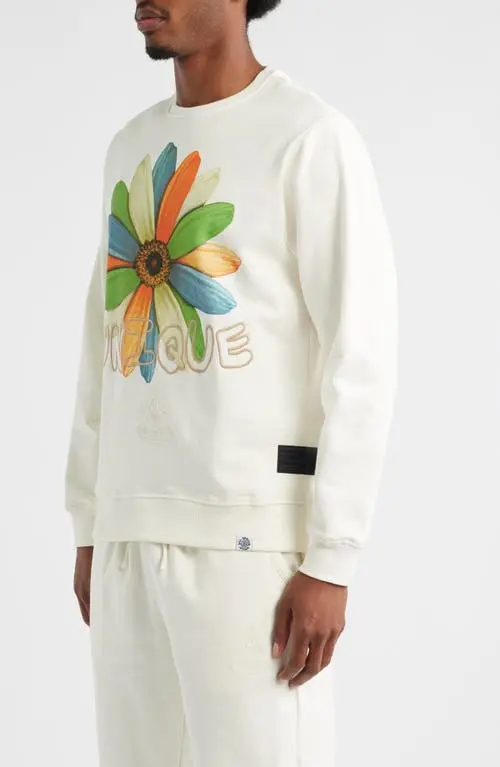 VIC GARCIA WORLD Floral Embroidered Crewneck Sweatshirt
