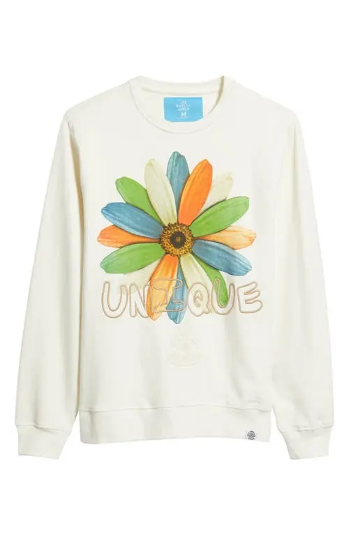 VIC GARCIA WORLD Floral Embroidered Crewneck Sweatshirt