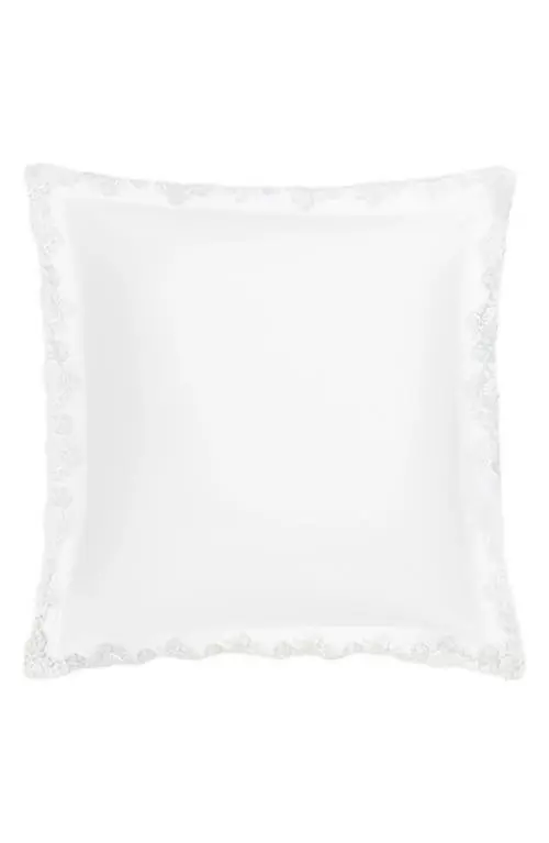 MATOUK Lace Piqué Cotton Sham - Virginia White