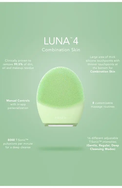 Foreo Luna 4 Combination Skin Cleansing & Firming Device - Pistachio