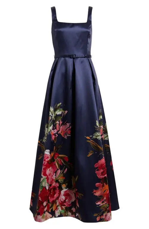 Julia Jordan Belted Mikado Ballgown