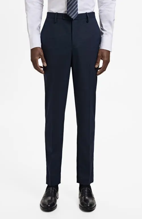 Mango Milan Slim Fit Suit Pants - Dark Navy