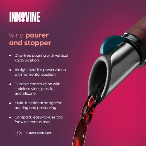 INNOVINE Wine Pourer And Stopper - Deep Teal