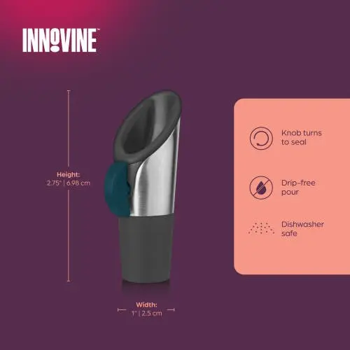INNOVINE Wine Pourer And Stopper - Deep Teal
