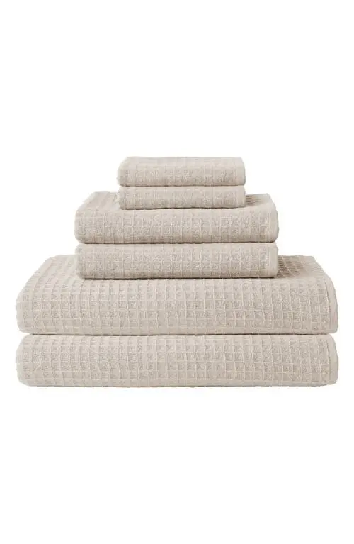 UCHINO Waffle Twist 6-piece Cotton Bath Towel - Linen