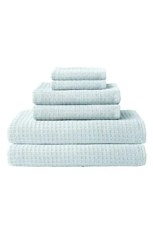 UCHINO Waffle Twist 6-piece Cotton Bath Towel - Ocean