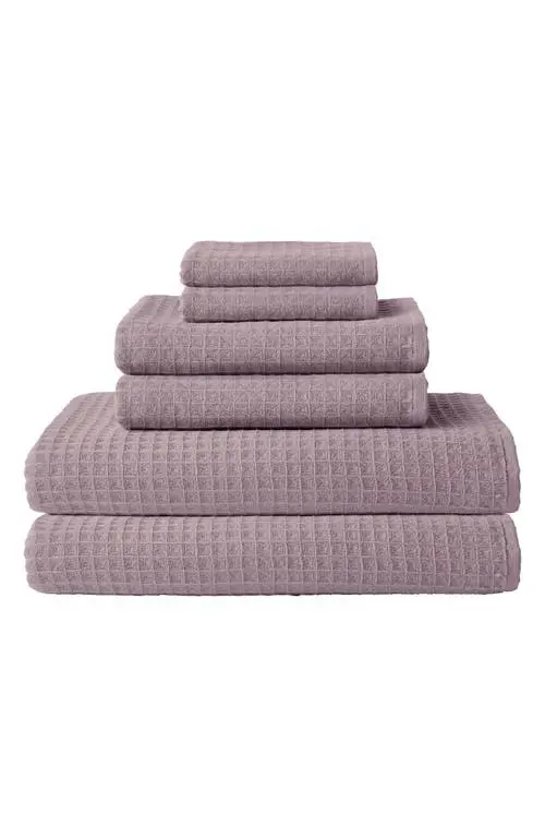 UCHINO Waffle Twist 6-piece Cotton Bath Towel - Orchid