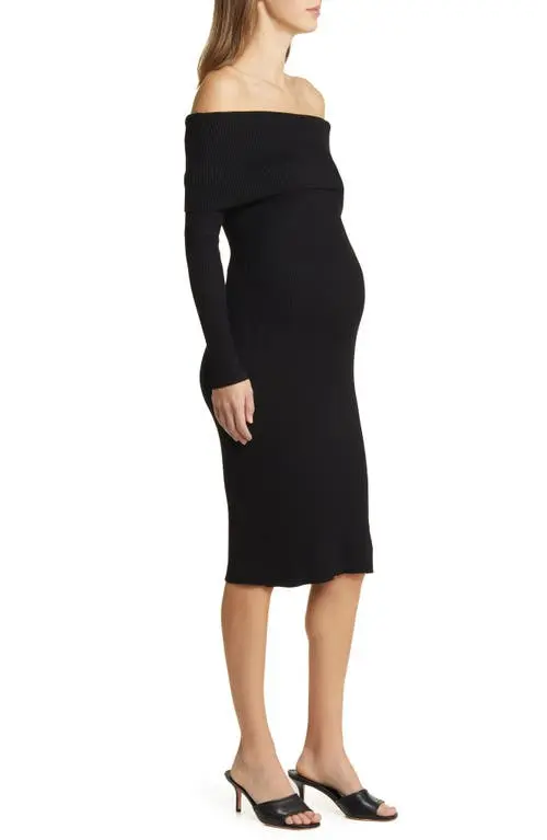 EMILIA GEORGE Carrie Off-shoulder Knit Dress