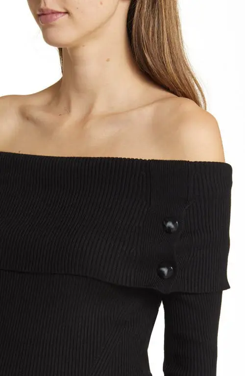 EMILIA GEORGE Carrie Off-shoulder Knit Dress
