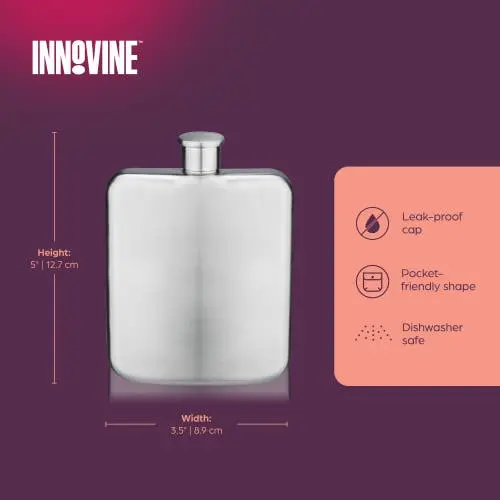 INNOVINE Brushed Stainless Steel Flask