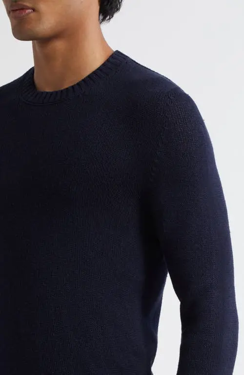 Thom Sweeney Bourette Silk Crewneck Sweater - Navy