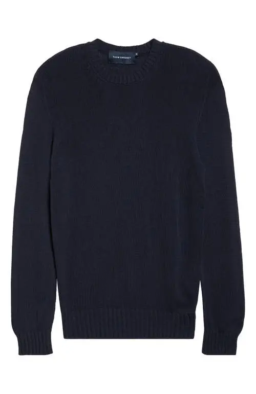 Thom Sweeney Bourette Silk Crewneck Sweater - Navy