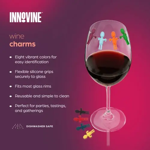 INNOVINE Wine Charms Set Of 8