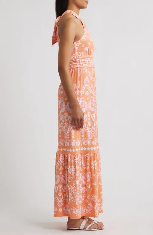Lilly Pulitzer® Montecito Mixed Print Cross Neck Maxi Dress