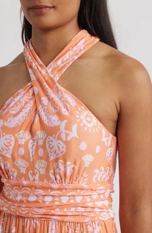 Lilly Pulitzer® Montecito Mixed Print Cross Neck Maxi Dress