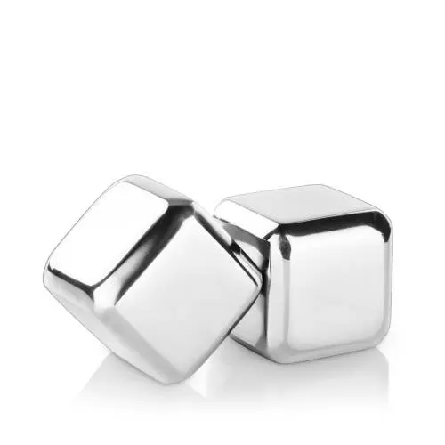 INNOVINE Stainless Steel Ice Cubes Set Of 2 - Silver