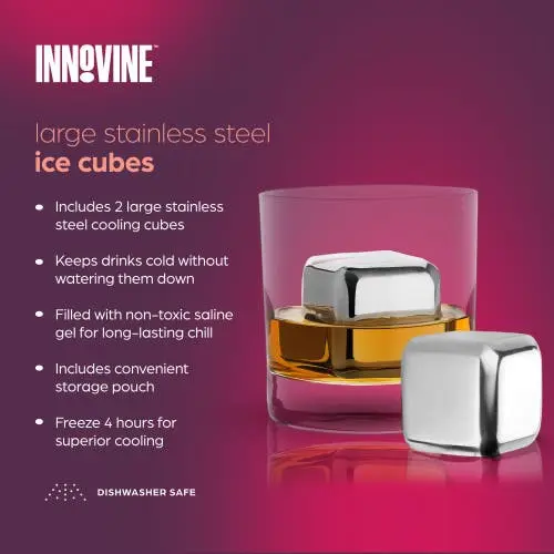 INNOVINE Stainless Steel Ice Cubes Set Of 2