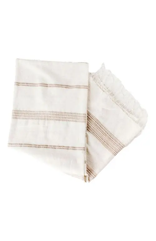CREATIVE WOMEN Aden Cotton Bath Towel - Natural W/ Beige