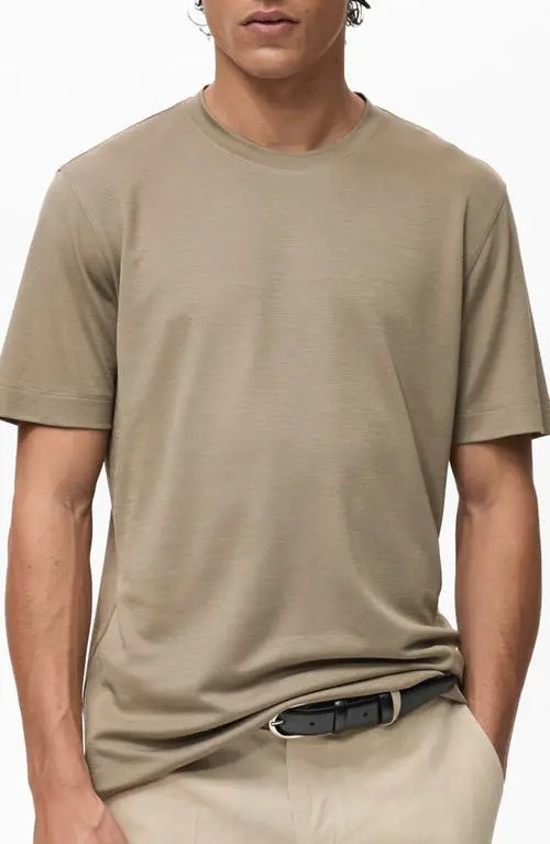 Mango Lyocell Blend T-shirt - Mink Grey