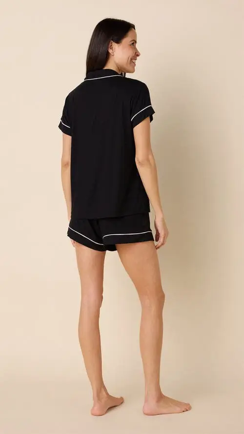 THE CAT'S PAJAMAS Pima Knit Short Set - Midnight