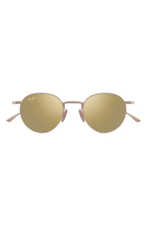 Maui Jim Ka'apeha 48mm Round Sunglasses - Matte Bronze/ Hawaii Glow
