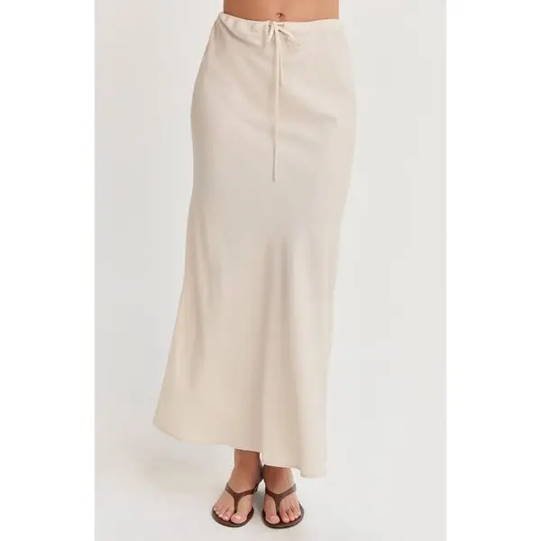 CRESCENT Bias Lyocell Maxi Skirt - Cream