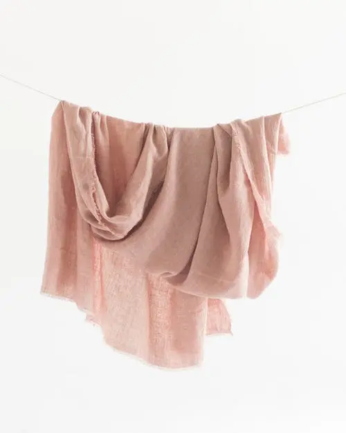 CREATIVE WOMEN Stone Washed Linen Tablecloth - Blush