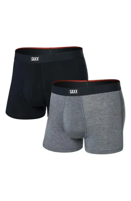 SAXX Assorted 2-pack Vibe Xtra Soft Comfort Trunks - Black/ Dark Grey Heather