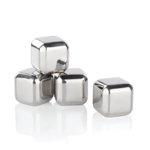 INNOVINE Set Of Four Stainless Steel Ice Cubes - Silver