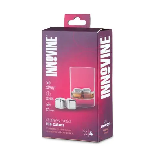 INNOVINE Set Of Four Stainless Steel Ice Cubes