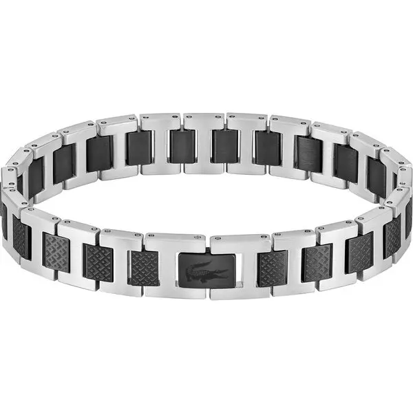 Lacoste Metropole Link Bracelet - Silver And Black