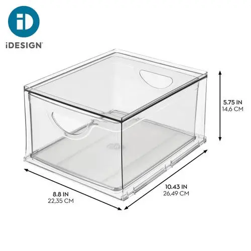 IDESIGN Stackable Kitchen Storage Drawer For Fridge, Pantry, Under-sink