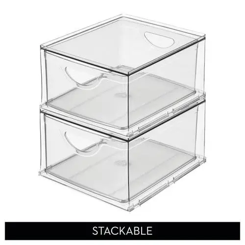 IDESIGN Stackable Kitchen Storage Drawer For Fridge, Pantry, Under-sink