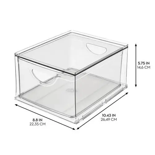 IDESIGN Stackable Kitchen Storage Drawer For Fridge, Pantry, Under-sink