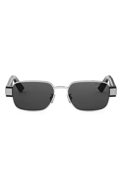 Dior Christian Label S2u Rectangle Sunglasses - Shiny Palladium / Smoke