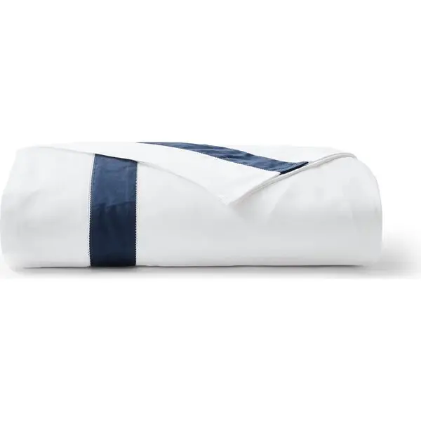 CHRISTY Balmoral Luxury Cotton Sateen Flat Sheets - Navy Blue