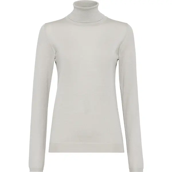 Brunello Cucinelli Cashmere And Silk Blend Sweater - Pearl Grey