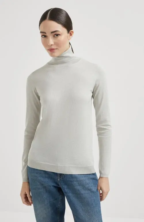 Brunello Cucinelli Cashmere And Silk Blend Sweater - Pearl Grey