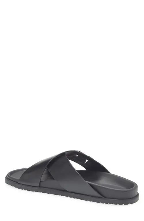 Dolce & Gabbana Logo Leather Slide Sandal