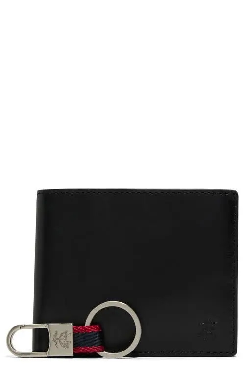 Brooks Brothers Leather Wallet & Key Chain Set - Other Black