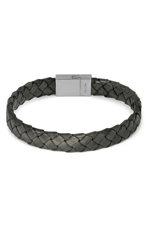 Tateossian Carbon Woven Leather Bracelet