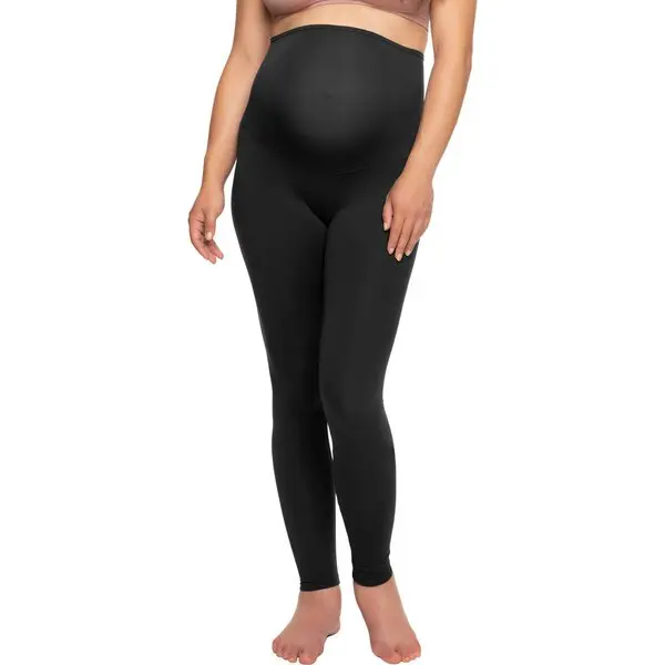 Felina Velvety Soft Maternity Leggings 2 Pack - Black/black