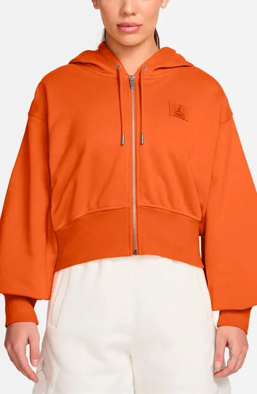 Jordan Flight Fleece Crop Hoodie Starfish/ Campfire Orange