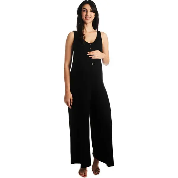 EVERLY GREY Luana Maternity/nursing Romper - Black