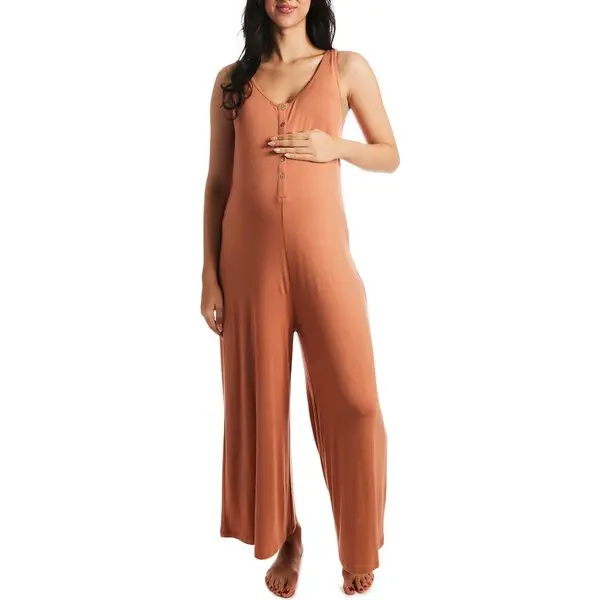 EVERLY GREY Luana Maternity/nursing Romper - Sandstone