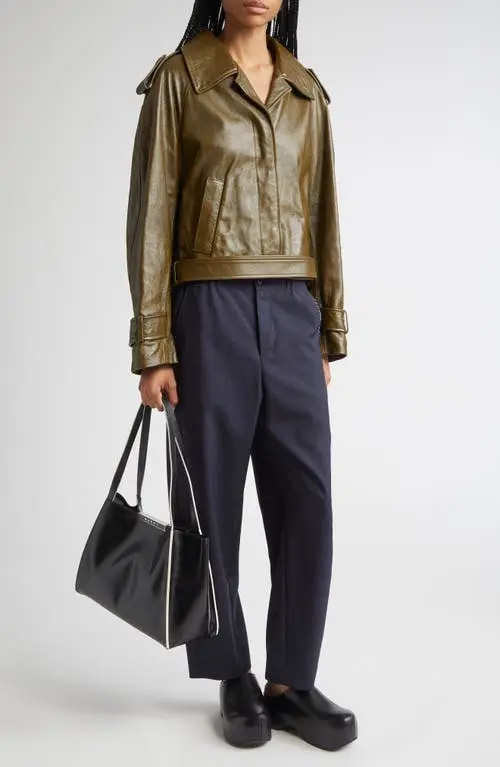 Marni Leather Crop Trench Coat